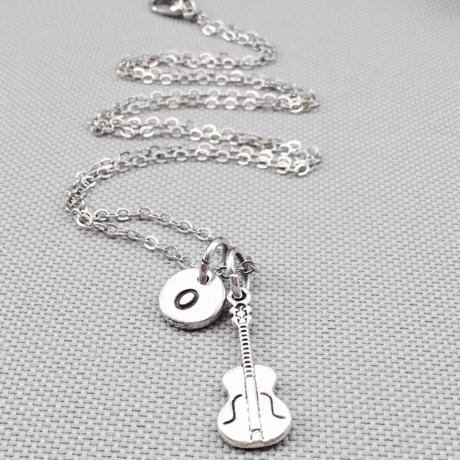 Guitar Necklace Guitar Jewelry Music Necklace Guitar Charm - Etsy