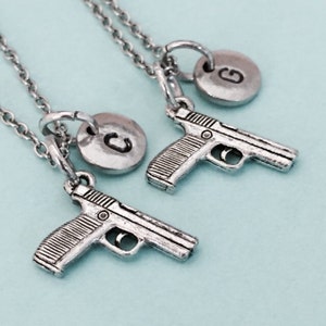 Best Friend Necklace, Pistol Necklace, Gun Charm, Bff Necklace ...
