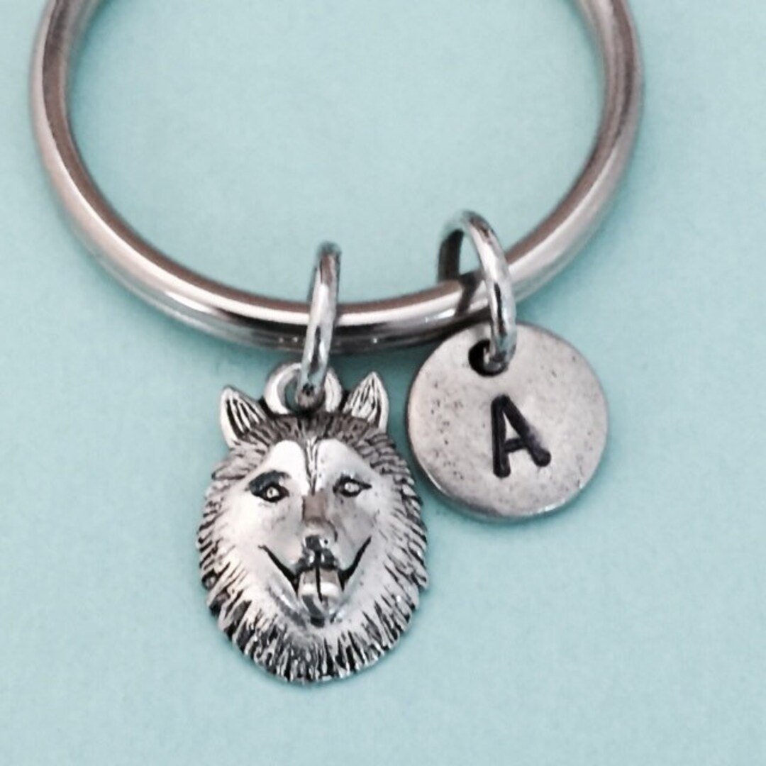 Wolf Head Keychain, Wolf Head Charm, Animal Keychain, Personalized ...