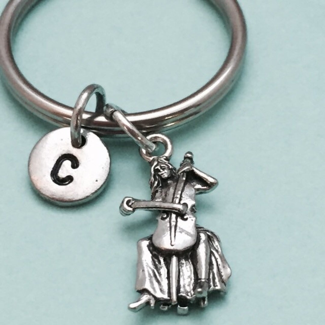 Cello Player Keychain, Cello Player Charm, Music Keychain, Personalized ...