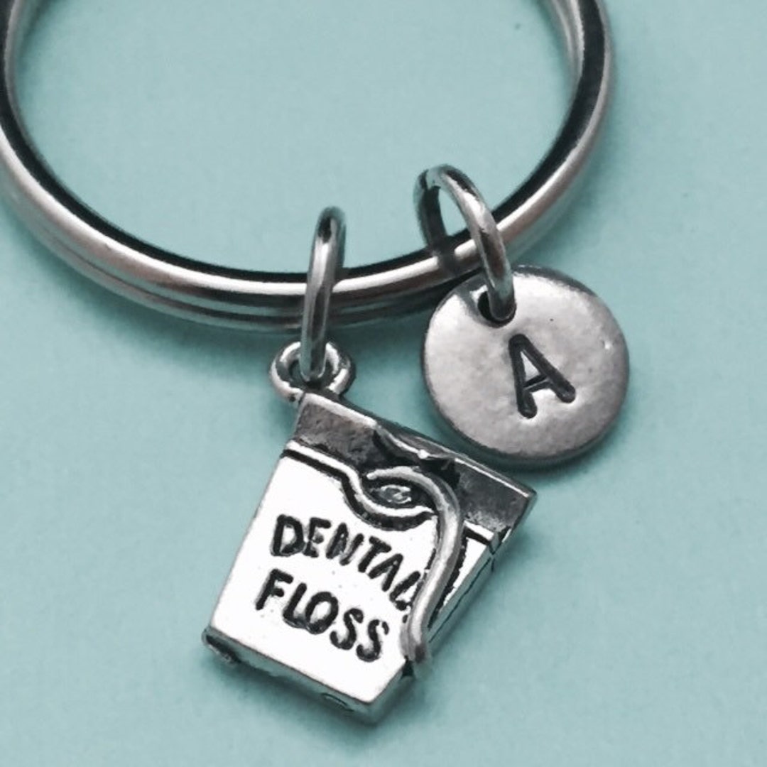Dental Floss Keychain, Dental Floss Charm, Hygiene Keychain ...