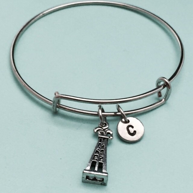 Oil Rig Bangle Oil Rig Charm Bracelet Expandable Bangle | Etsy