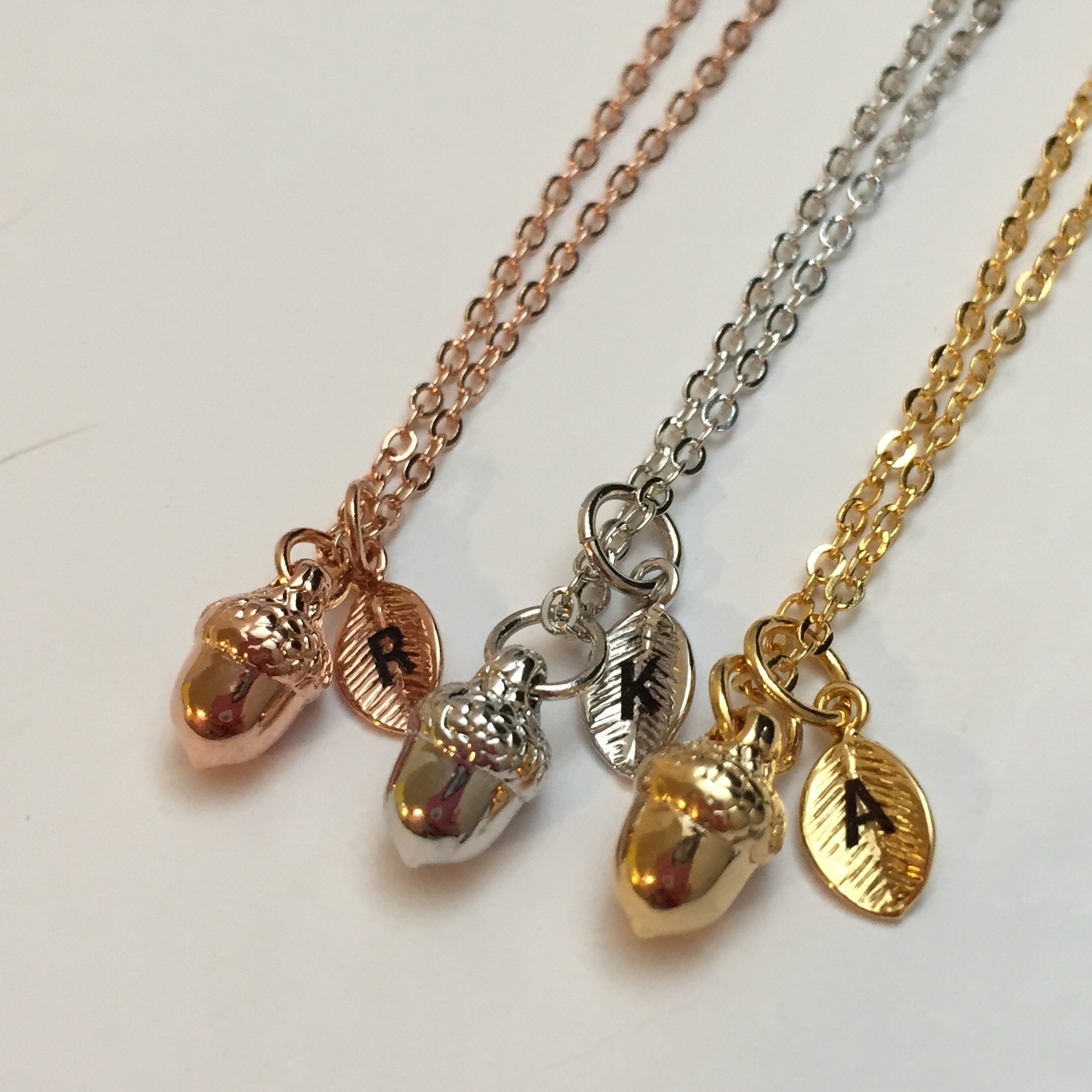 Acorn Necklace, Acorn Charm, Nature Necklace, Personalized Necklace ...