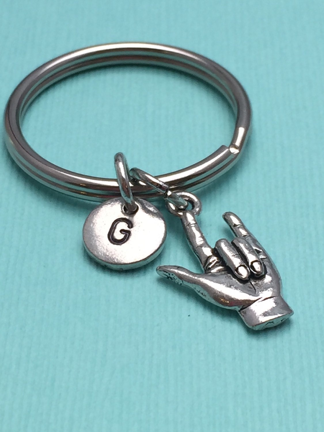 I Love You Keychain, Love Keychain, Sign Language Keychain, Hand ...