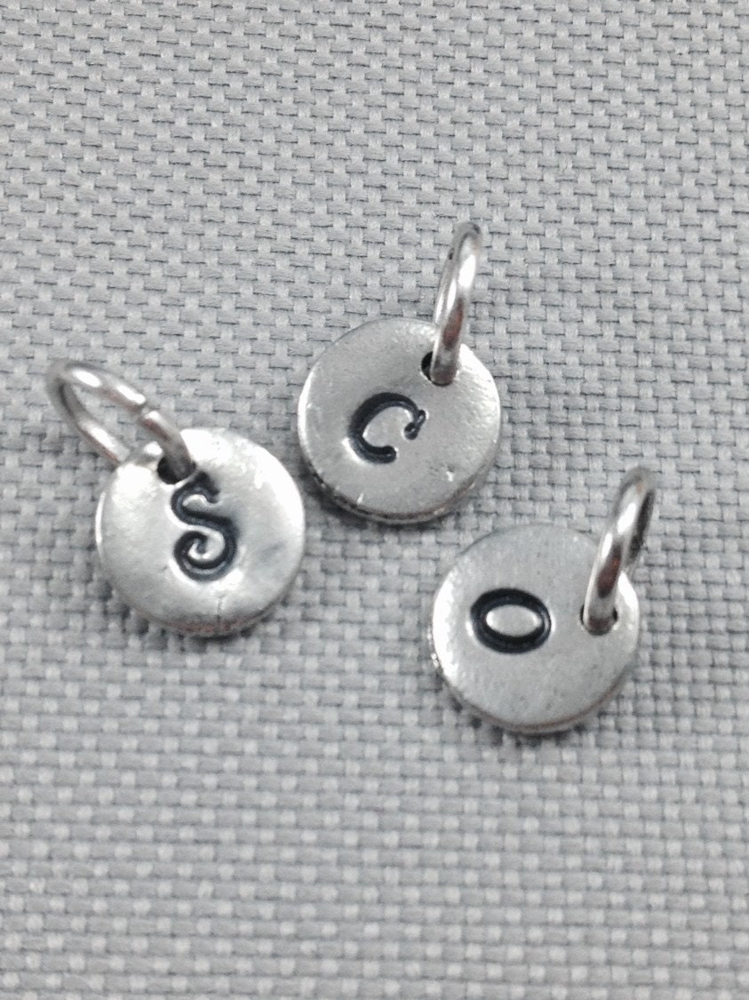 Add a Charm Initial Charm Pewter Charm - Etsy