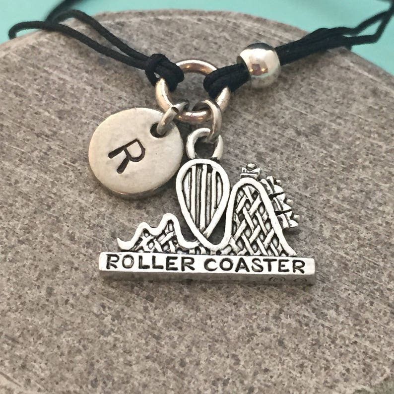 Rollercoaster Cord Bracelet, Rollercoaster Charm Bracelet, Adjustable ...