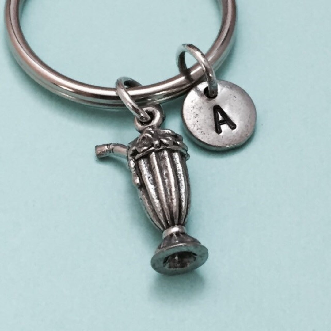 Milkshake Keychain, Milkshake Charm, Ice Cream Keychain, Personalized ...
