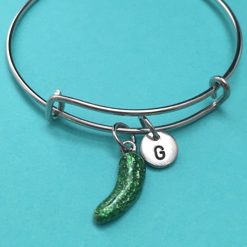 Pickle bangle pickle charm bracelet expandable bangle charm | Etsy