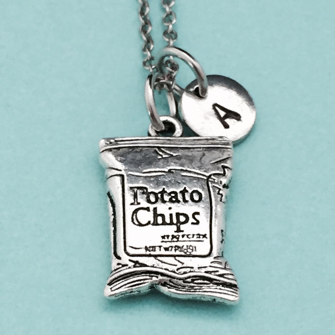 Potato Chips Necklace, Potato Chips Charm, Food Necklace, Personalized ...