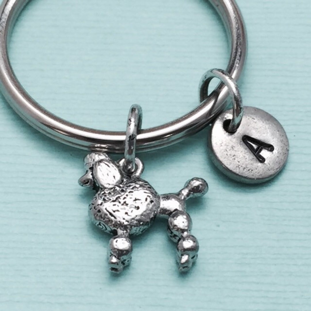 Poodle Keychain, Poodle Charm, Animal Keychain, Personalized Keychain ...