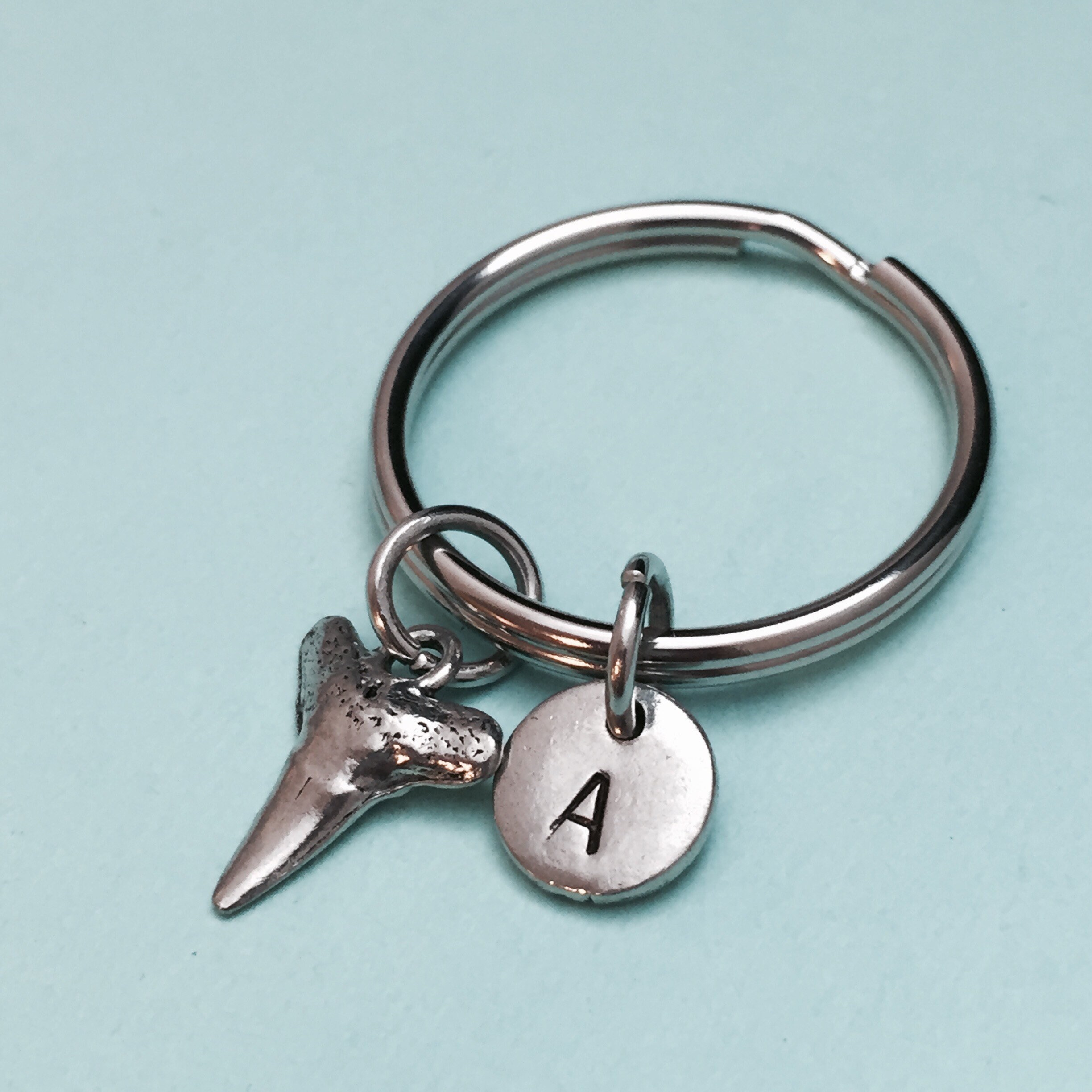 Small Shark Tooth Keychain Shark Tooth Charm Shark Keychain | Etsy