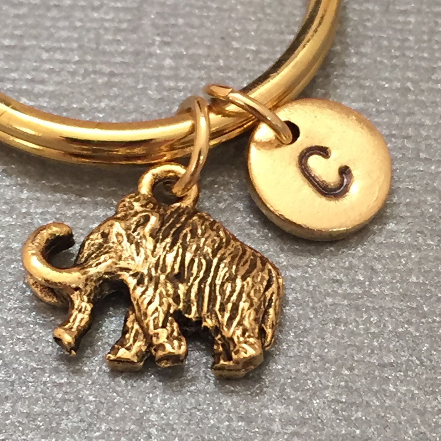 Mammoth Keychain, Mammoth Charm, Animal Keychain, Personalized Keychain ...