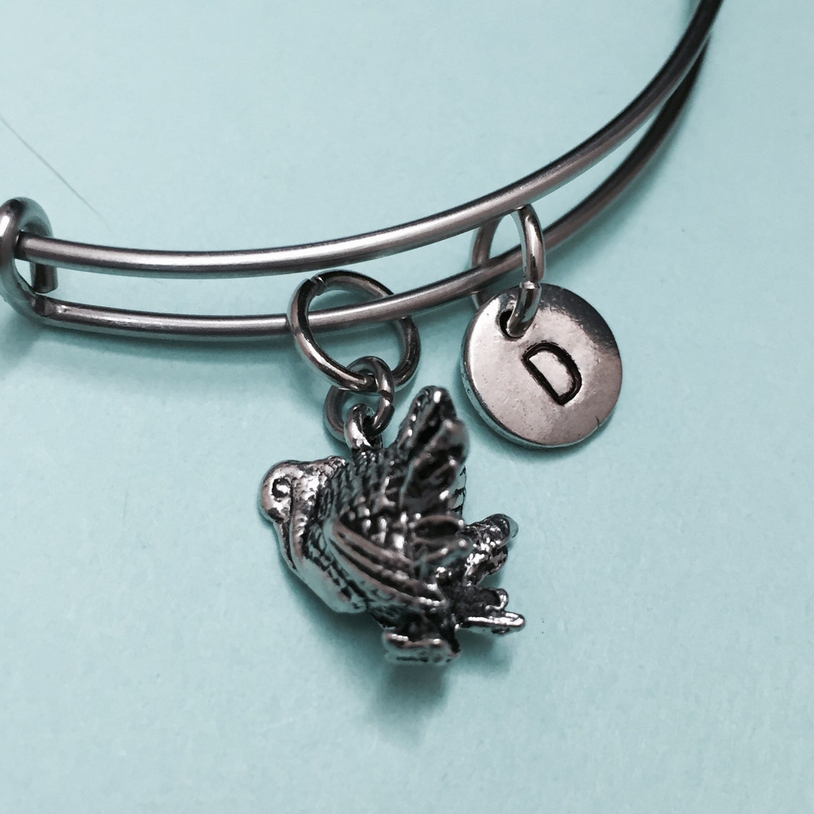 Turkey Bangle, Turkey Charm Bracelet, Expandable Bangle, Charm Bangle ...