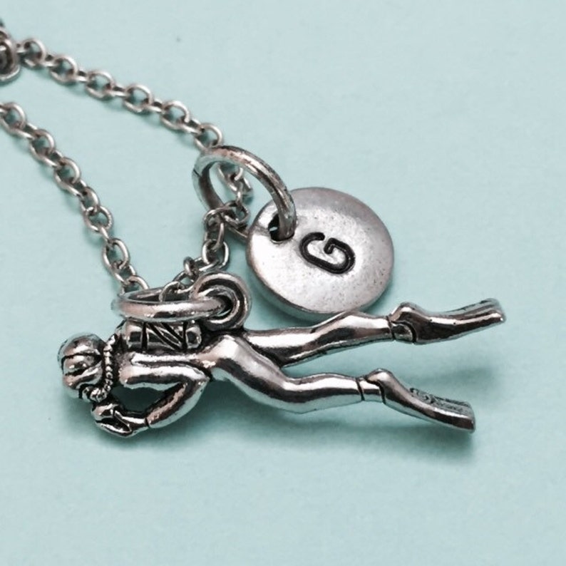 Scuba Diver Necklace, Scuba Diver Charm, Snorkeling Necklace ...