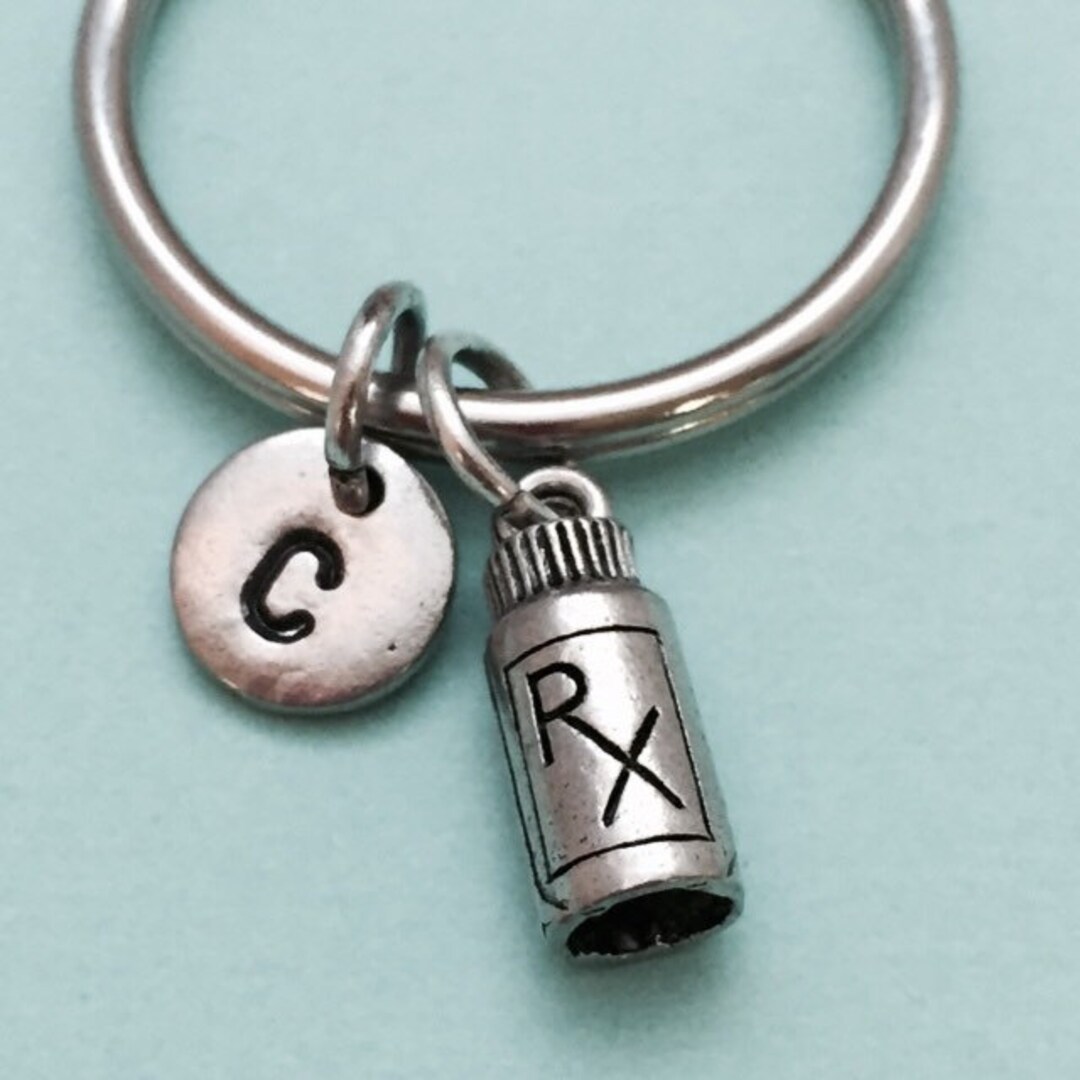 Prescription Bottle Keychain, Pill Bottle Keychain, Rx Bottle, Medicine ...