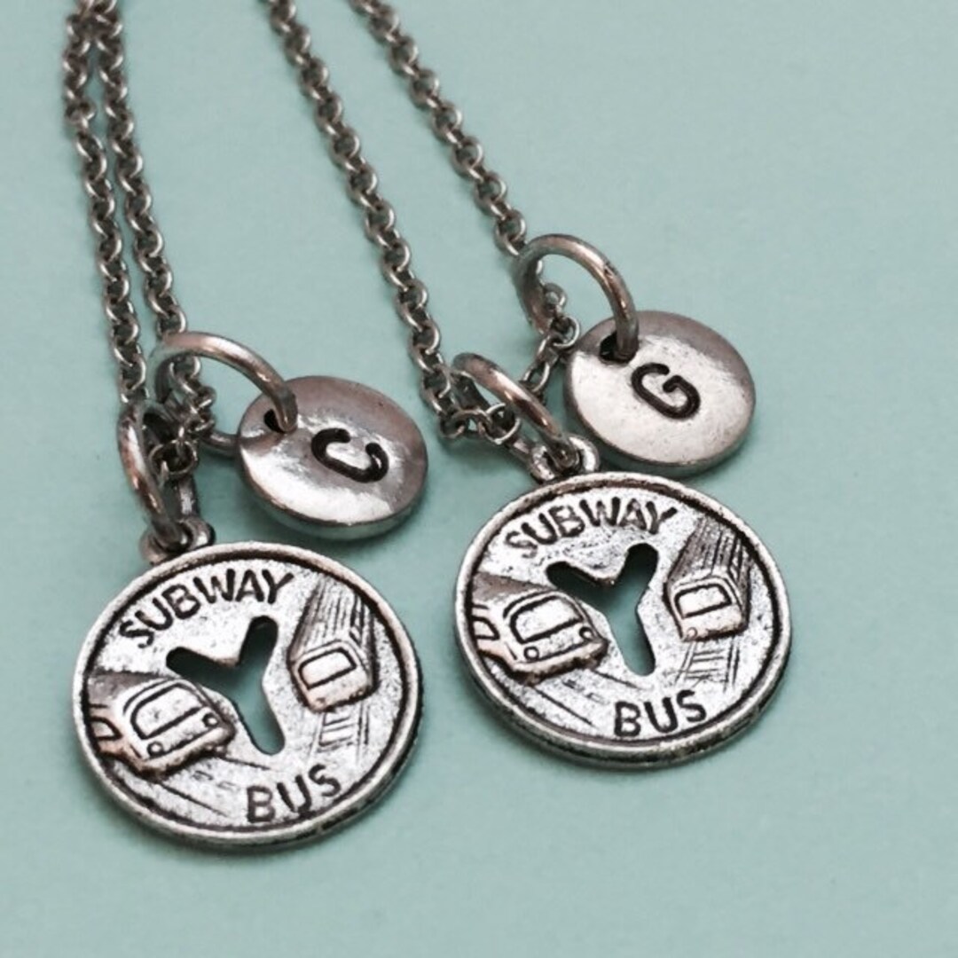 Best Friend Necklace, Subway Token, Ny Transportation, Bff Necklace ...