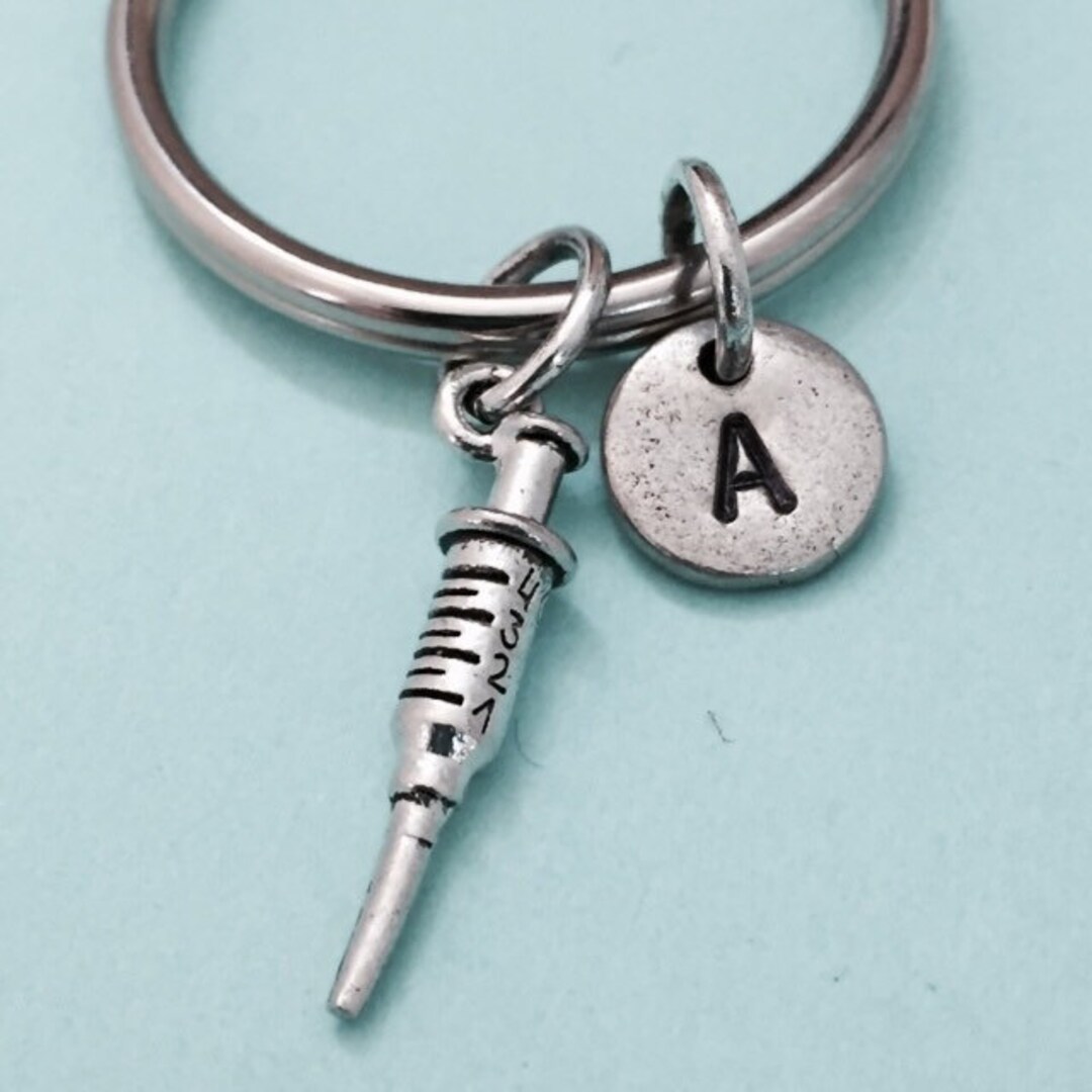 Injector Keychain, Injector Charm, Shot Keychain, Personalized Keychain ...