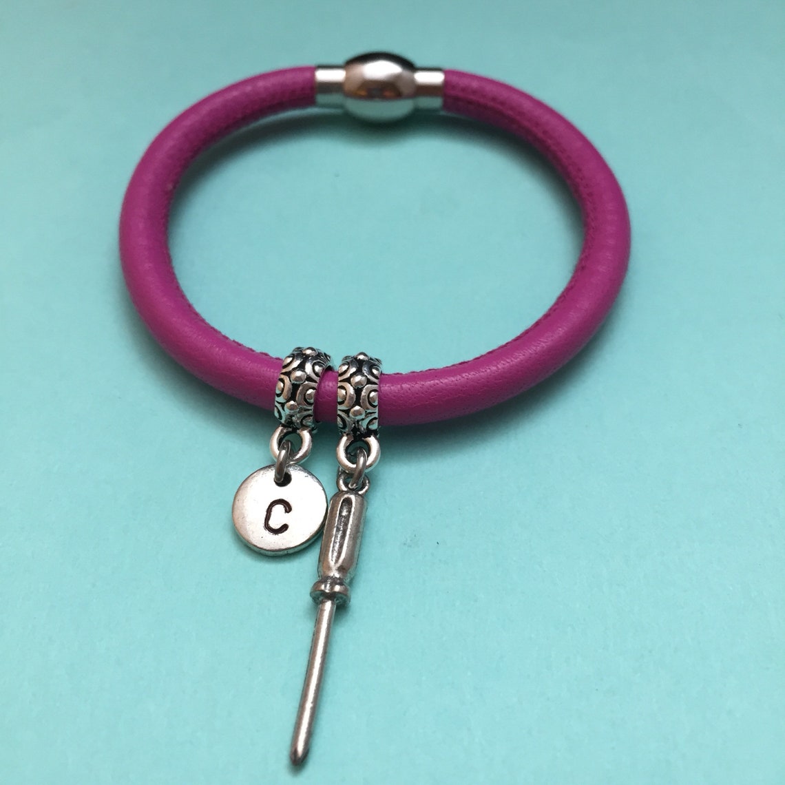 Screwdriver leather bracelet screwdriver charm bracelet | Etsy