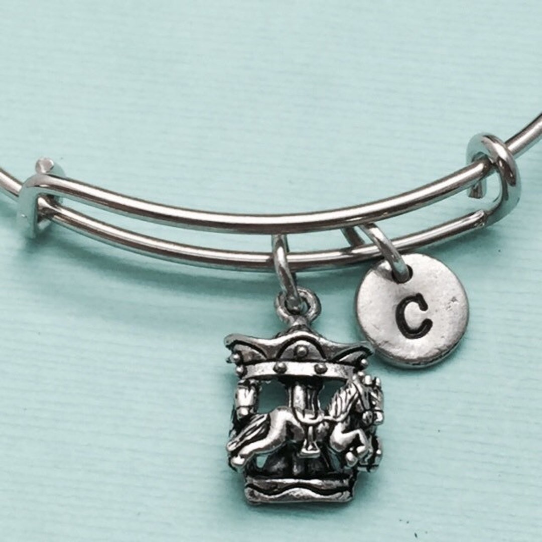 Carousel Bangle, Carousel Charm Bracelet, Expandable Bangle, Charm ...