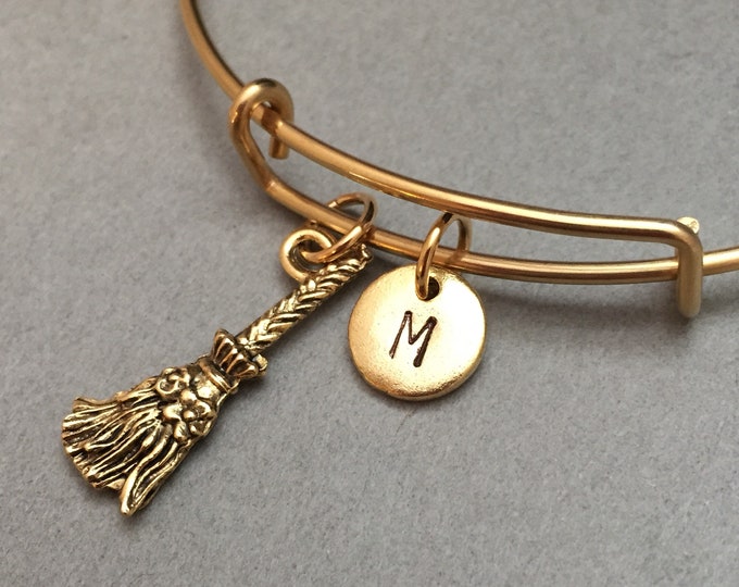 Witches Broom Bangle, Witches Broom Charm Bracelet, Expandable Bangle, Charm Bangle ...