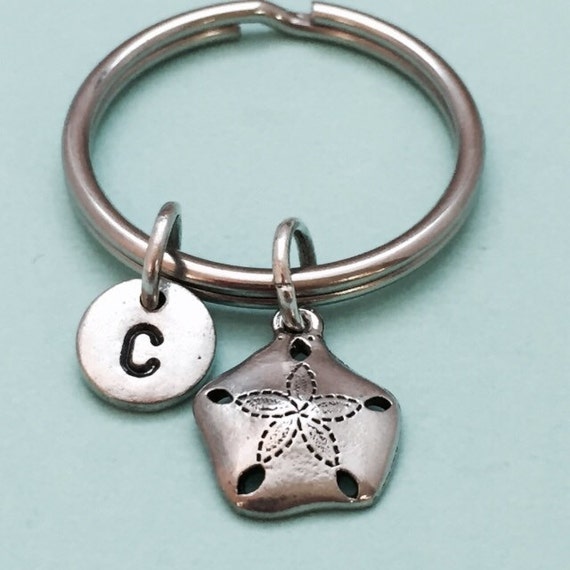 Sand dollar keychain sand dollar charm beach keychain sea | Etsy