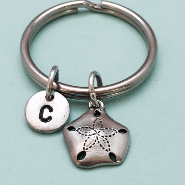 Sand dollar keychain sand dollar charm beach keychain sea | Etsy