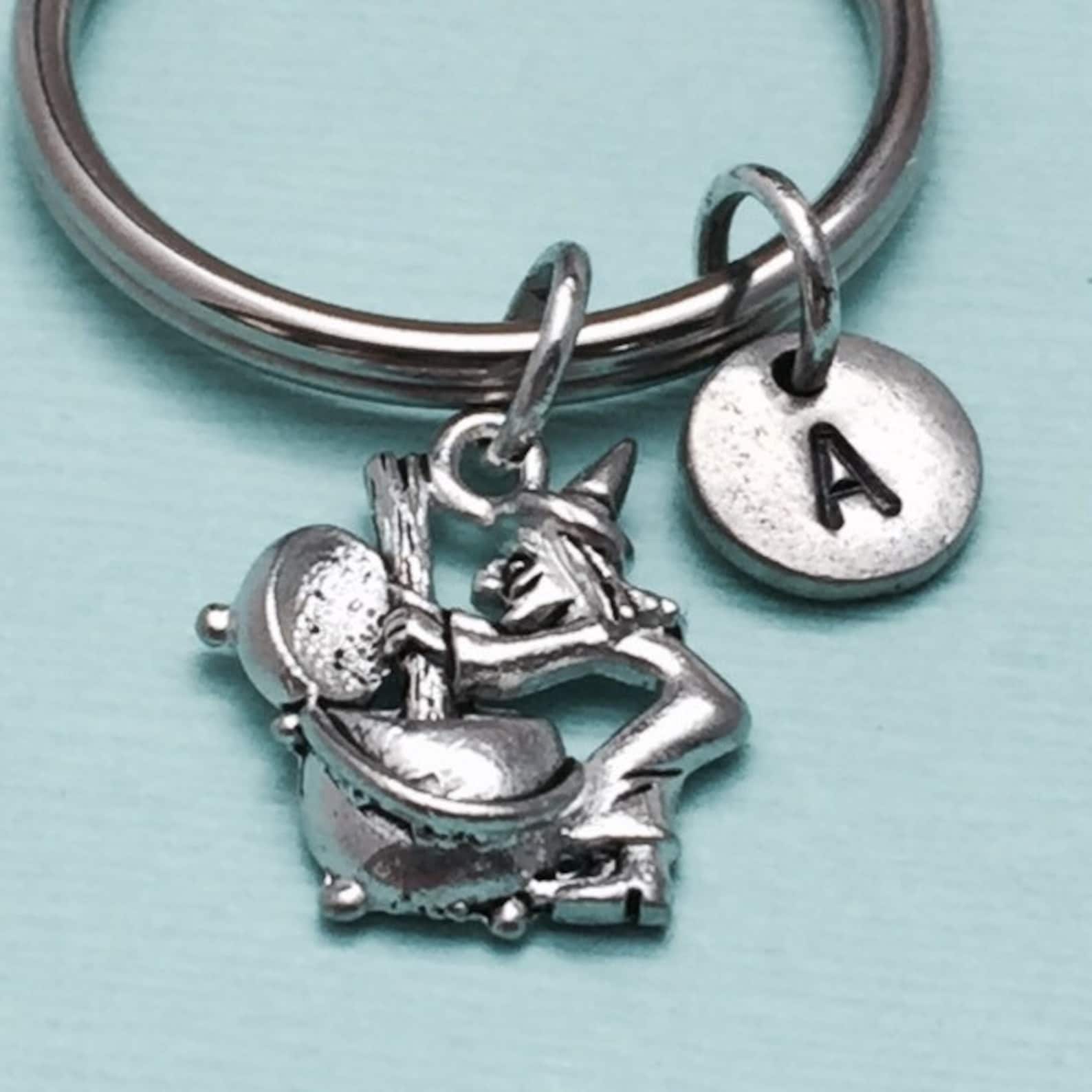 Witch and Cauldron Keychain, Witch and Cauldron Charm, Halloween ...