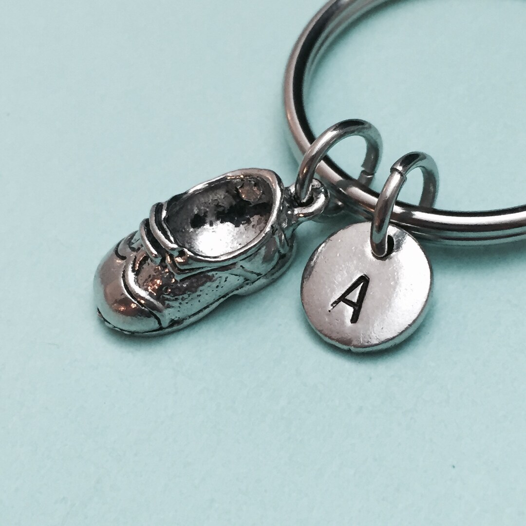 Baby Shoe Keychain, Baby Shoe Charm, Baby Keychain, Personalized ...