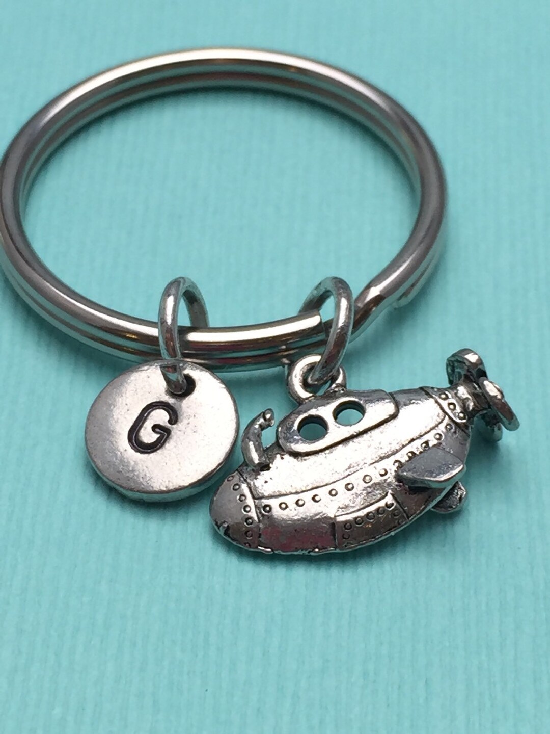 Submarine Keychain, Ocean Keychain, Personalized Keychain, Initial ...