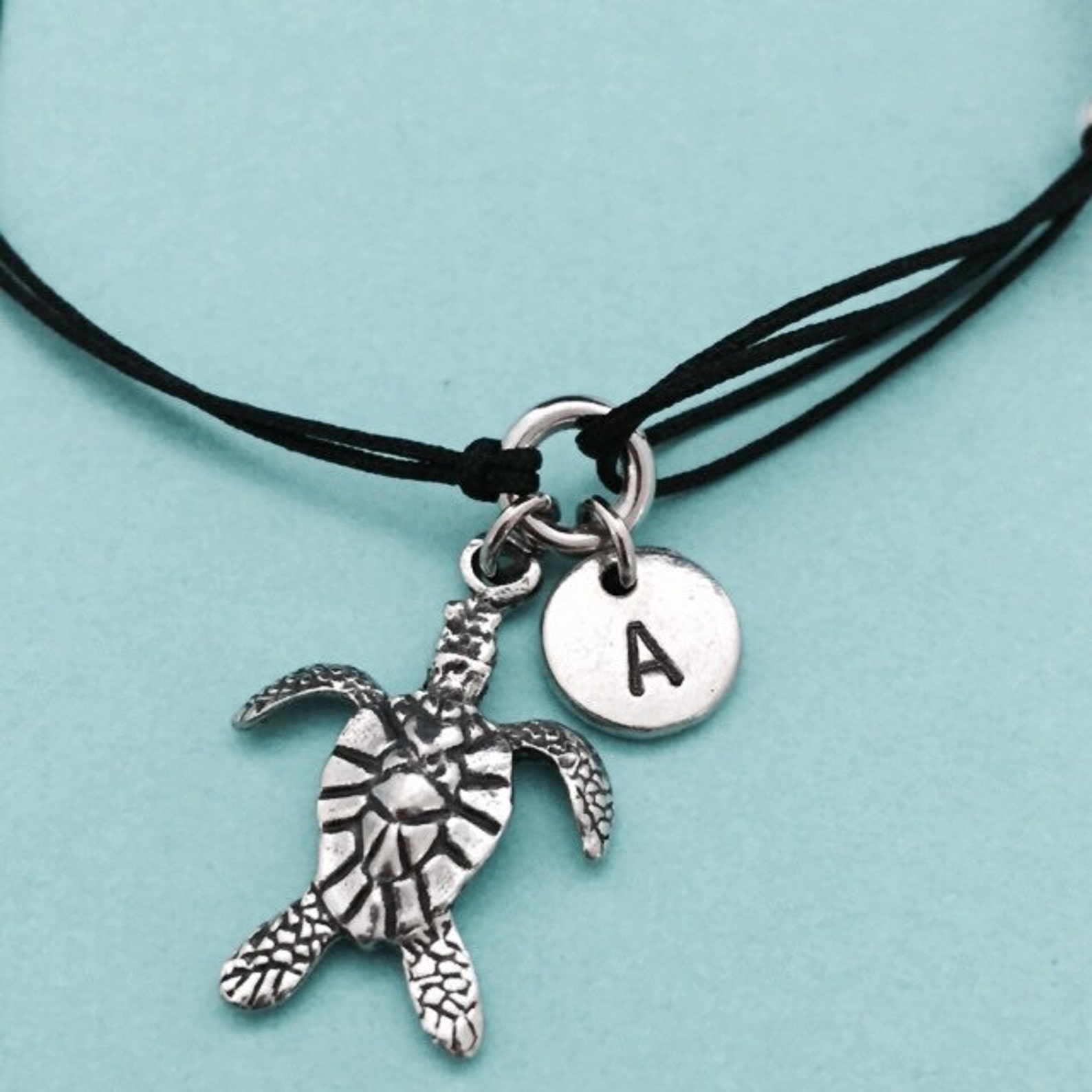 Sea Turtle Cord Bracelet Sea Turtle Charm Bracelet - Etsy