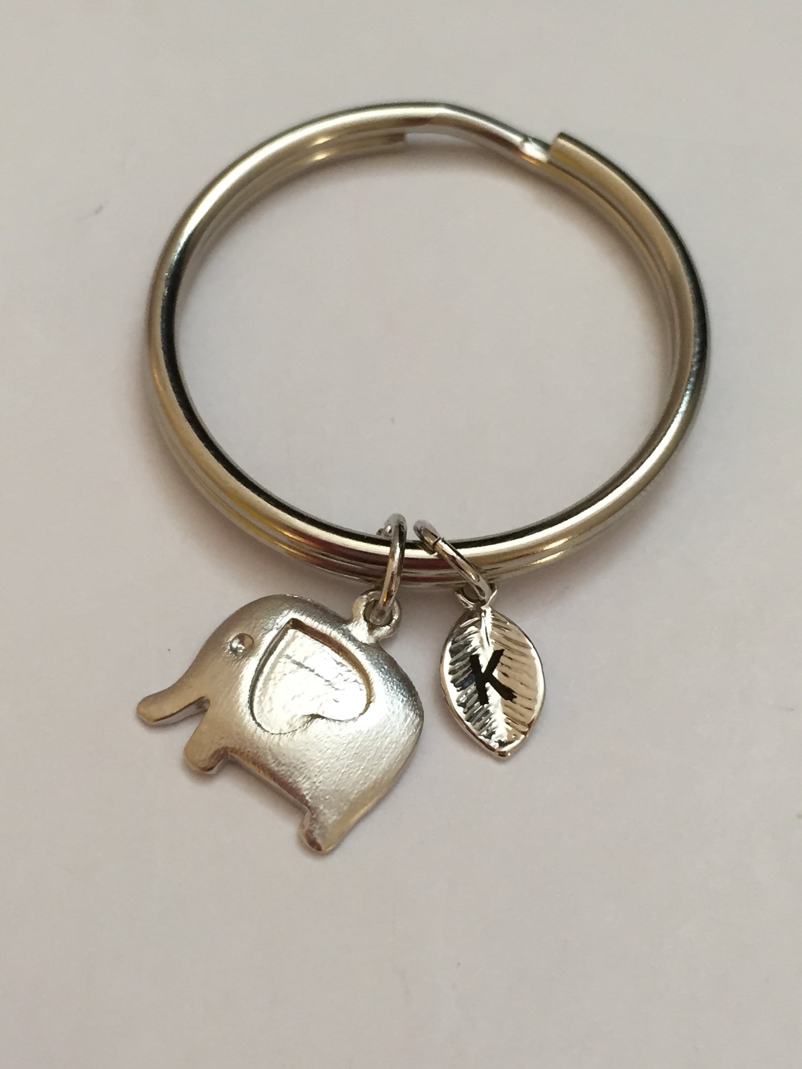 Elephant With Heart Keychain Elephant Charm Animal Keychain - Etsy