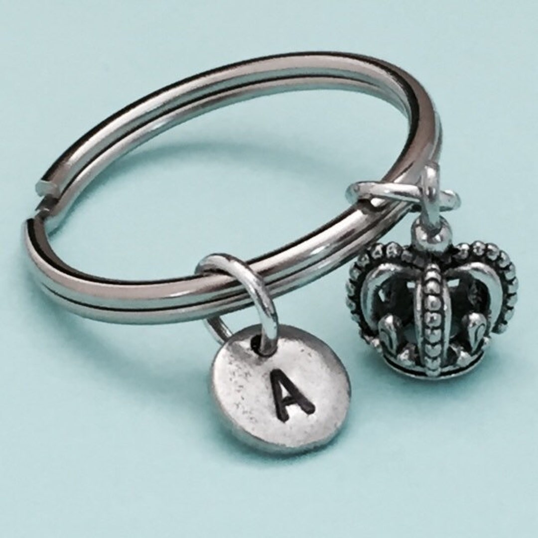 Crown Keychain, Crown Charm, Princess Keychain, Personalized Keychain ...