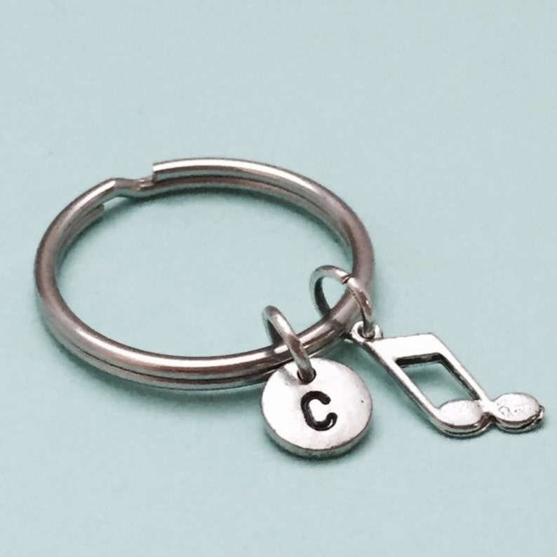Music Note Keychain Music Note Charm Music Keychain - Etsy