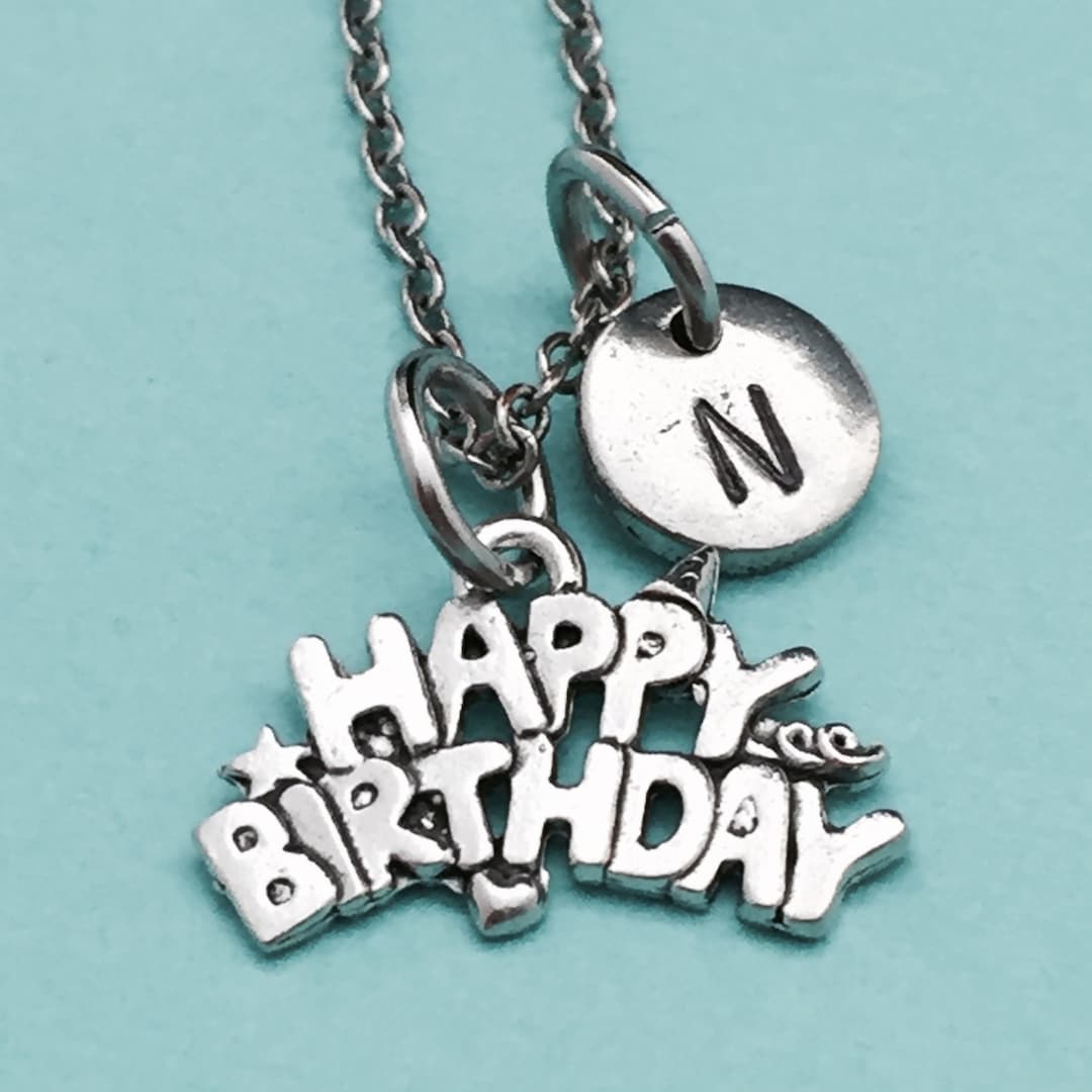 Happy Birthday Necklace, Happy Birthday Charm, Holiday Necklace ...
