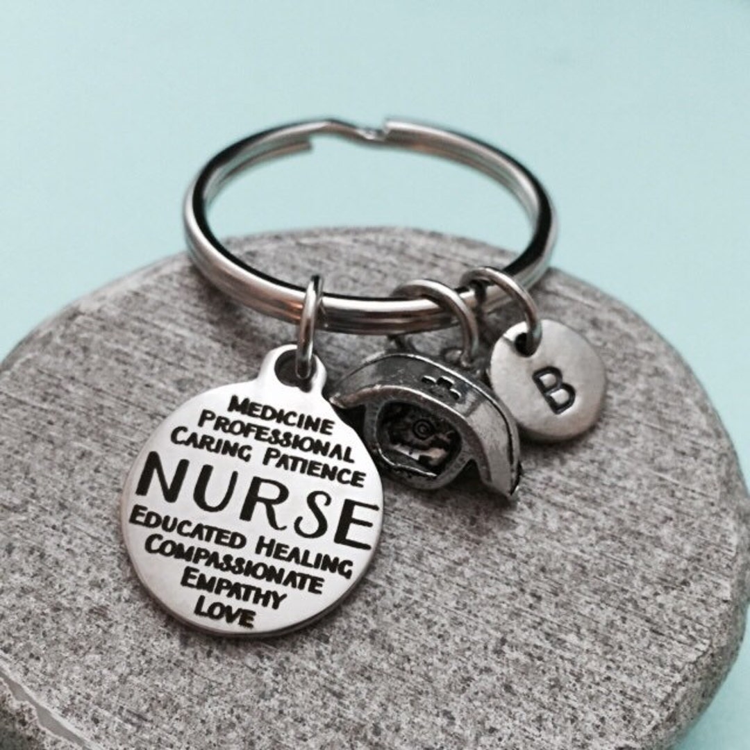 Nurse Keychain, Nurse Charm, RN Keychain, Personalized Keychain ...