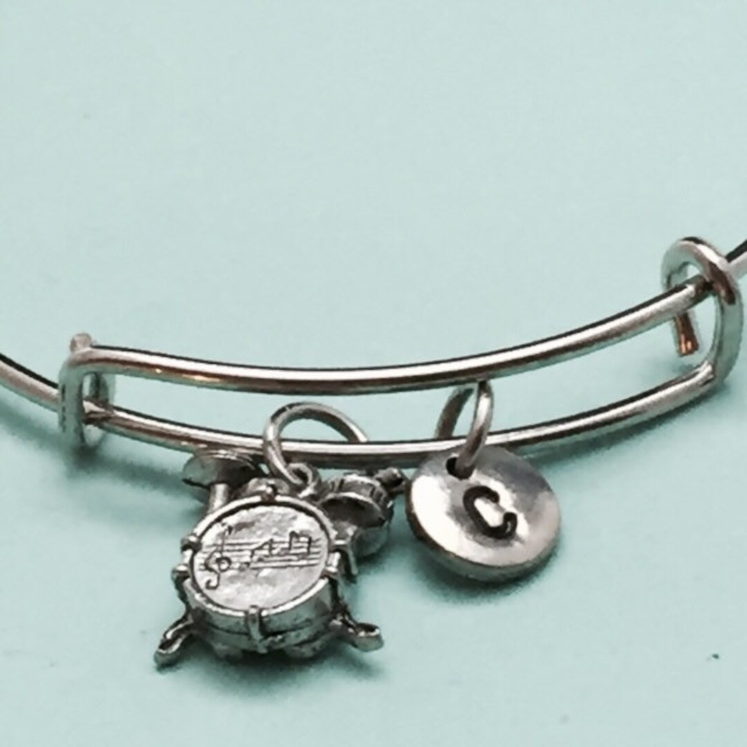 Drum Set Bangle, Drum Set Charm Bracelet, Expandable Bangle, Charm ...