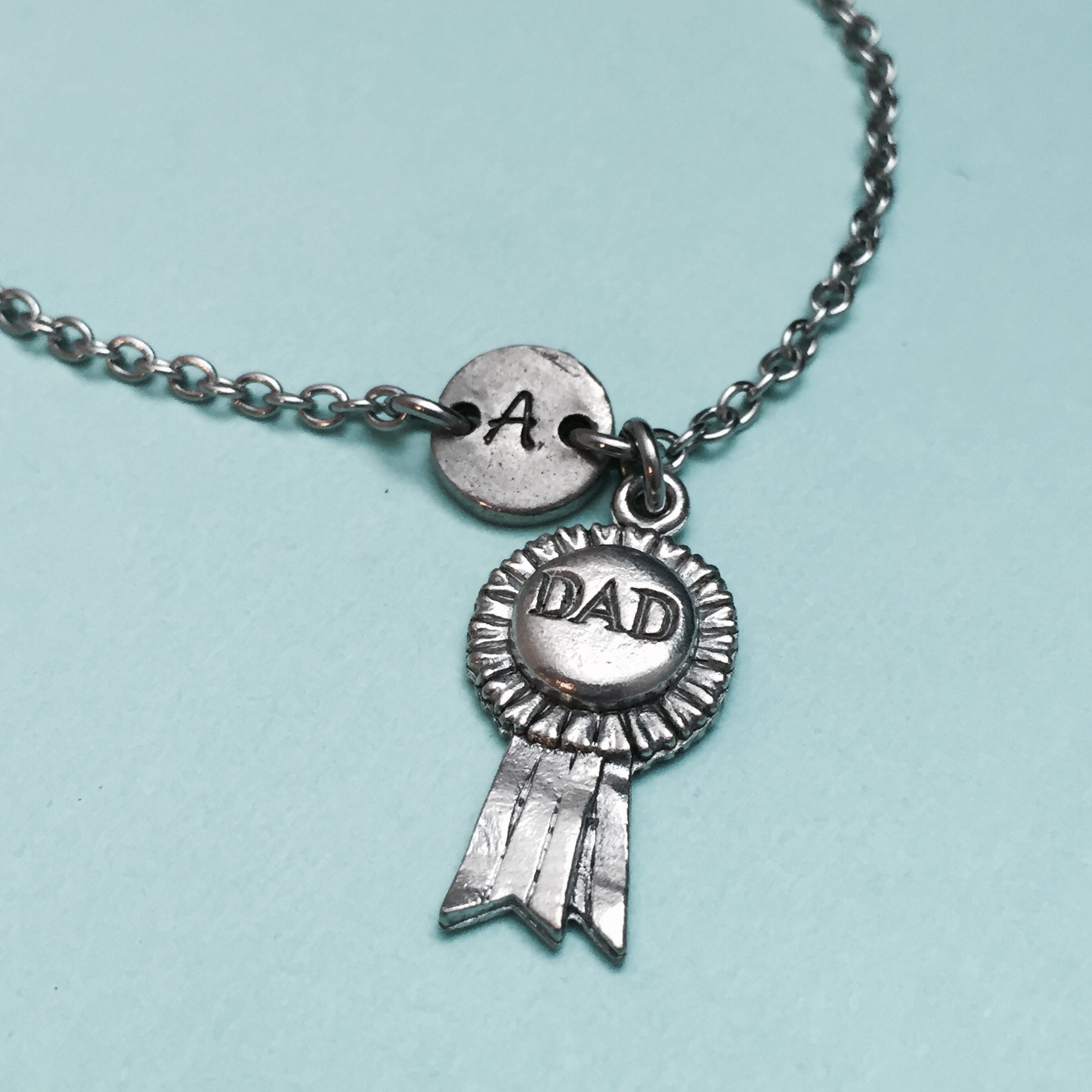 Dad Ribbon Charm Bracelet Dad Ribbon Charm Adjustable - Etsy