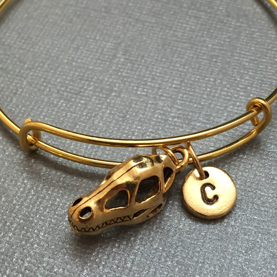 Dinosaur Skull Bangle, Dinosaur Skull Bracelet, Expandable Bangle ...