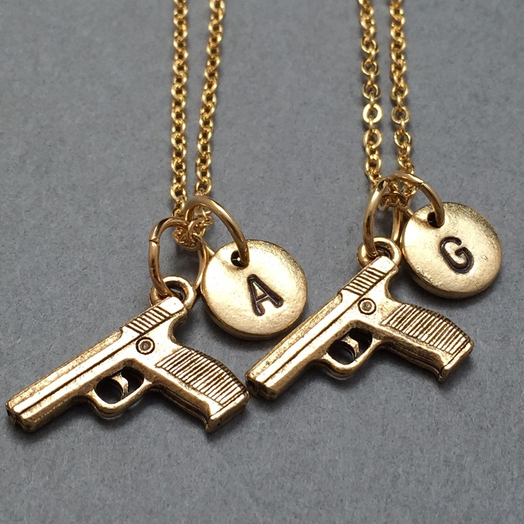 Best Friend Necklace, Gun Necklace, Weapon Necklace, Bff Necklace ...