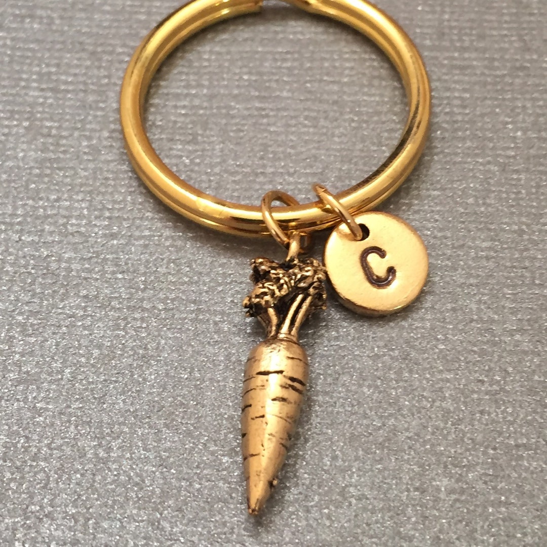 Carrot Keychain, Carrot Charm, Food Keychain, Personalized Keychain ...