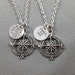 Customized Compass Necklace, Mother Daughter Necklace Set, Best Friend ...