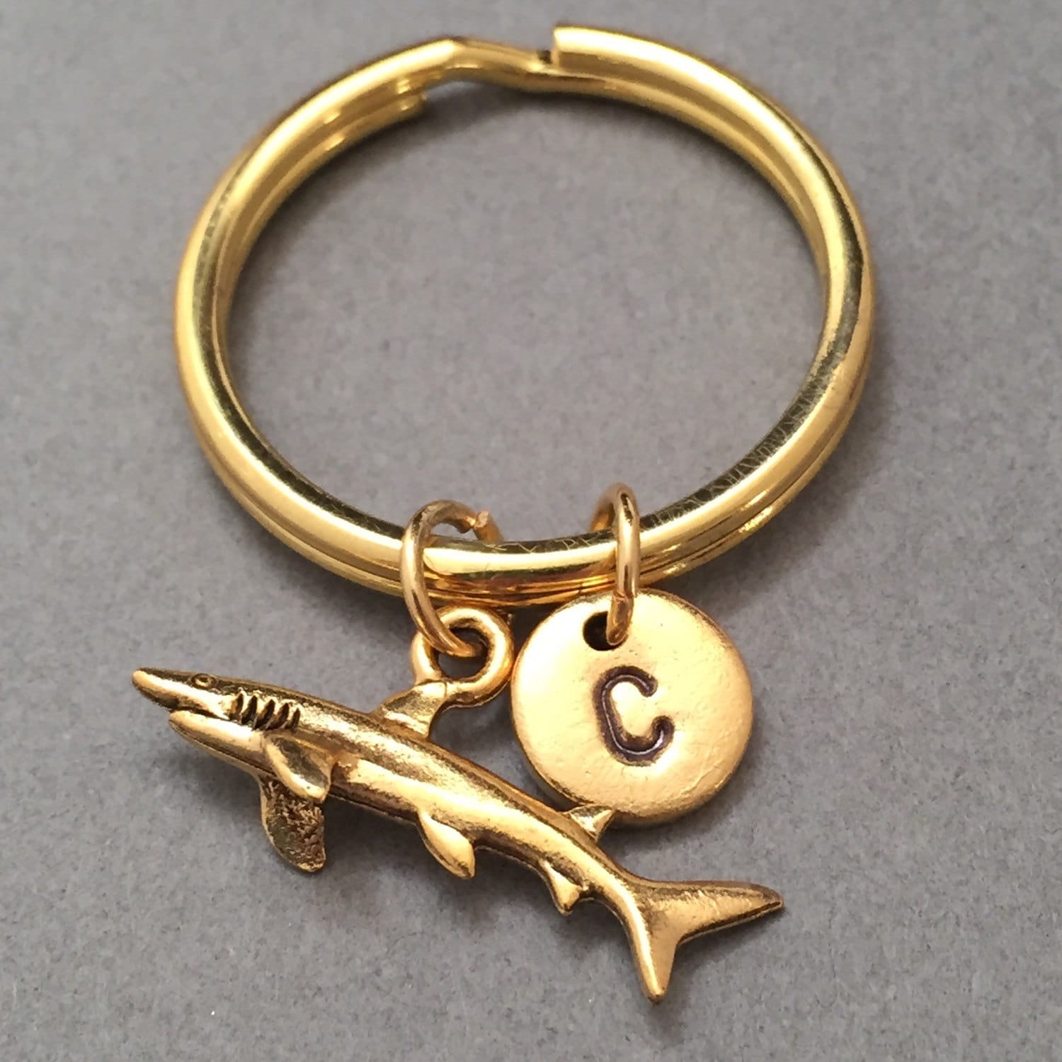 Shark Keychain Shark Charm Animal Keychain Personalized - Etsy