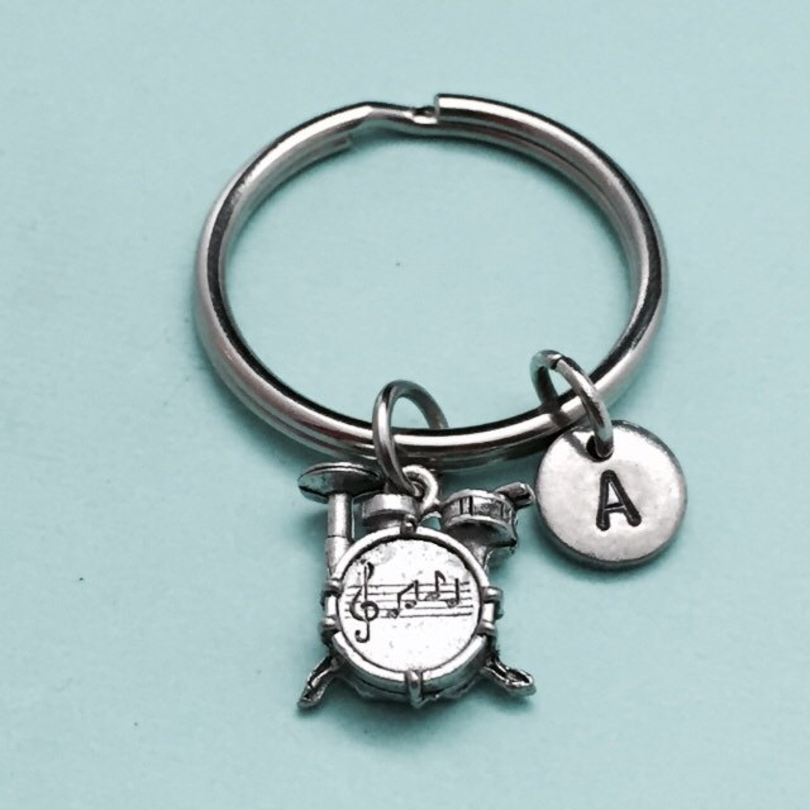 Drum Set Keychain, Drum Set Charm, Musical Instrument Keychain ...