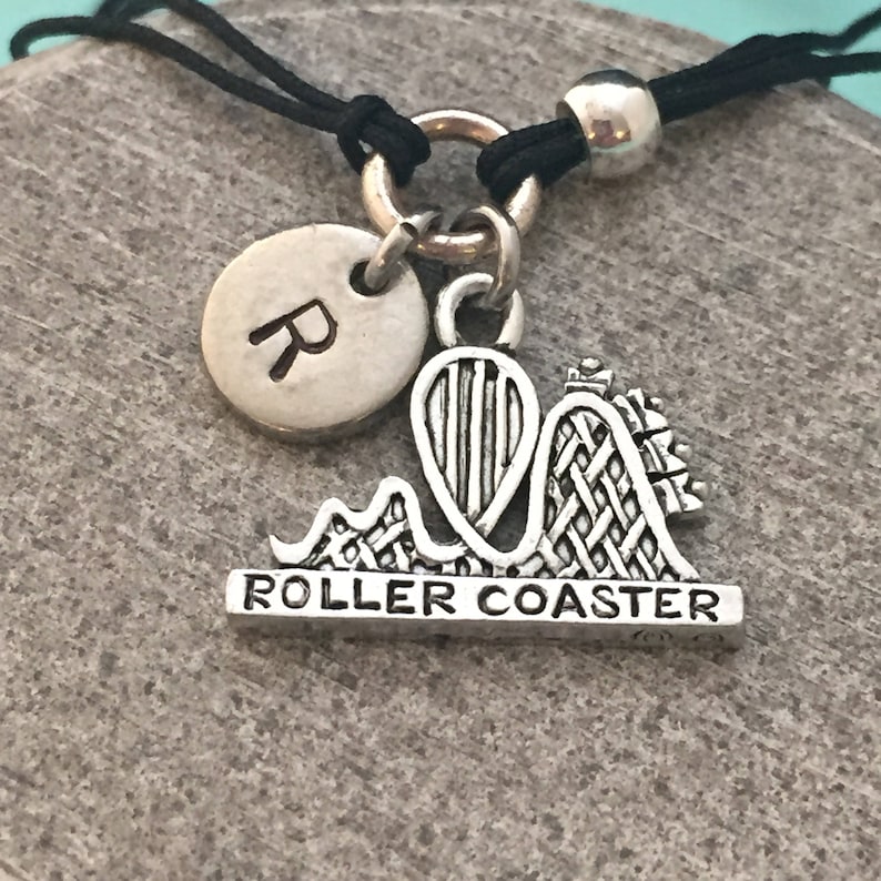 Rollercoaster Cord Bracelet, Rollercoaster Charm Bracelet, Adjustable ...