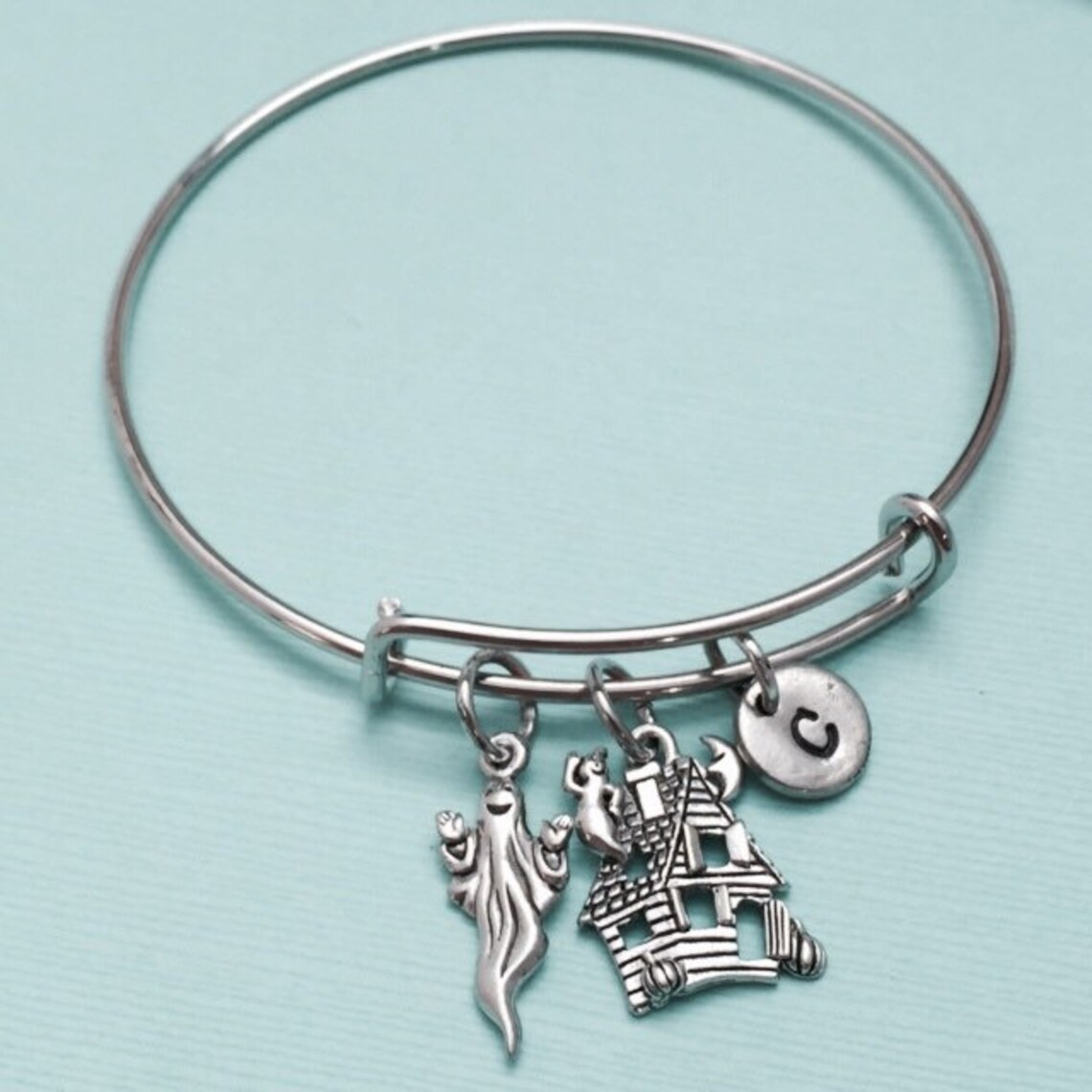 Haunted House Bangle Haunted House Charm Bracelet Expandable - Etsy