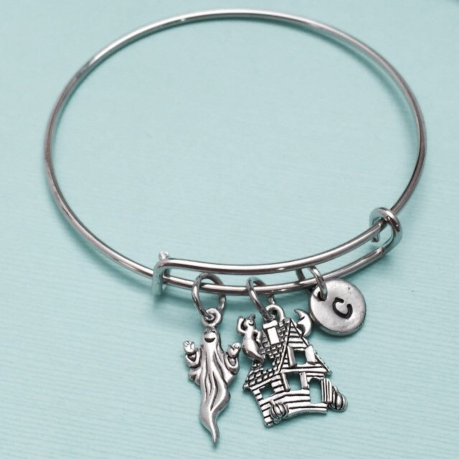Haunted House Bangle Haunted House Charm Bracelet Expandable - Etsy
