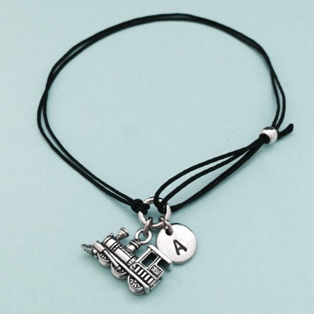 Train Cord Bracelet, Train Charm Bracelet, Adjustable Bracelet, Charm ...