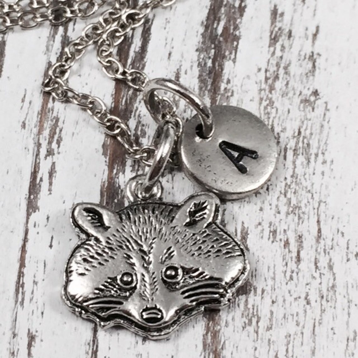 Raccoon charm necklace animal necklace raccoon jewelry | Etsy
