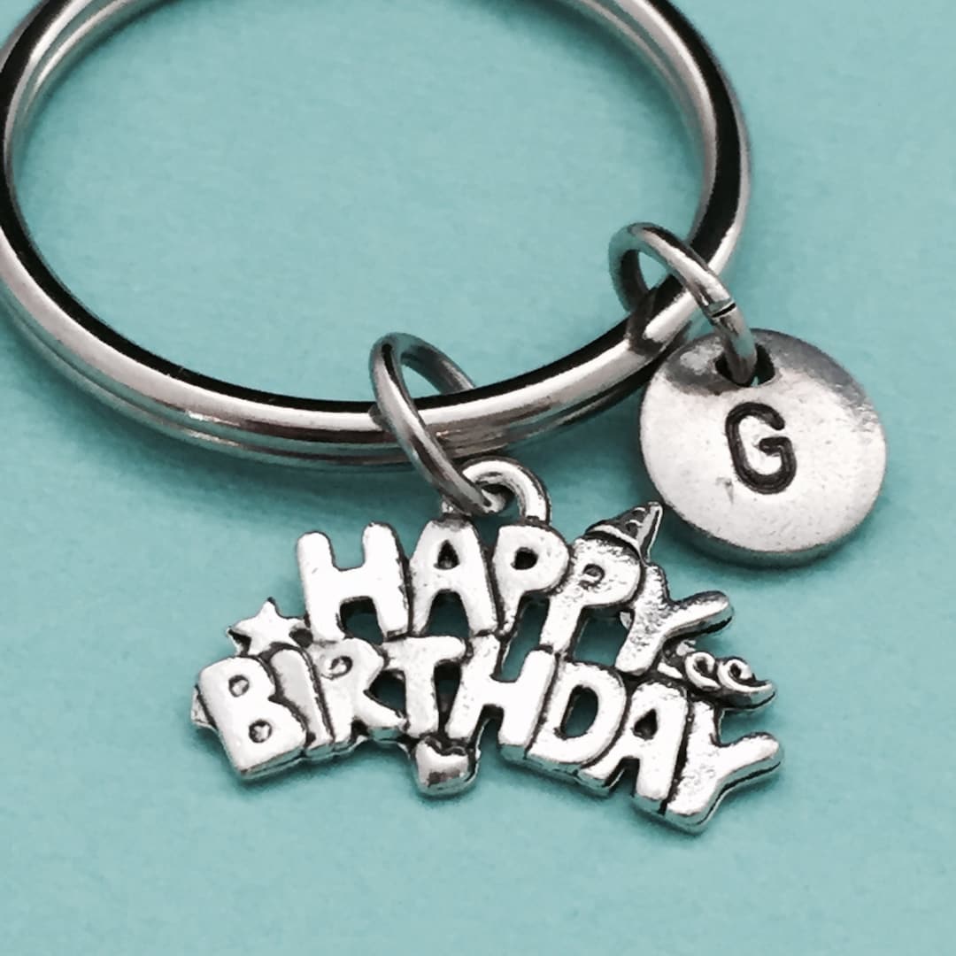 Happy Birthday Keychain, Happy Birthday Charm, Birthday Keychain ...
