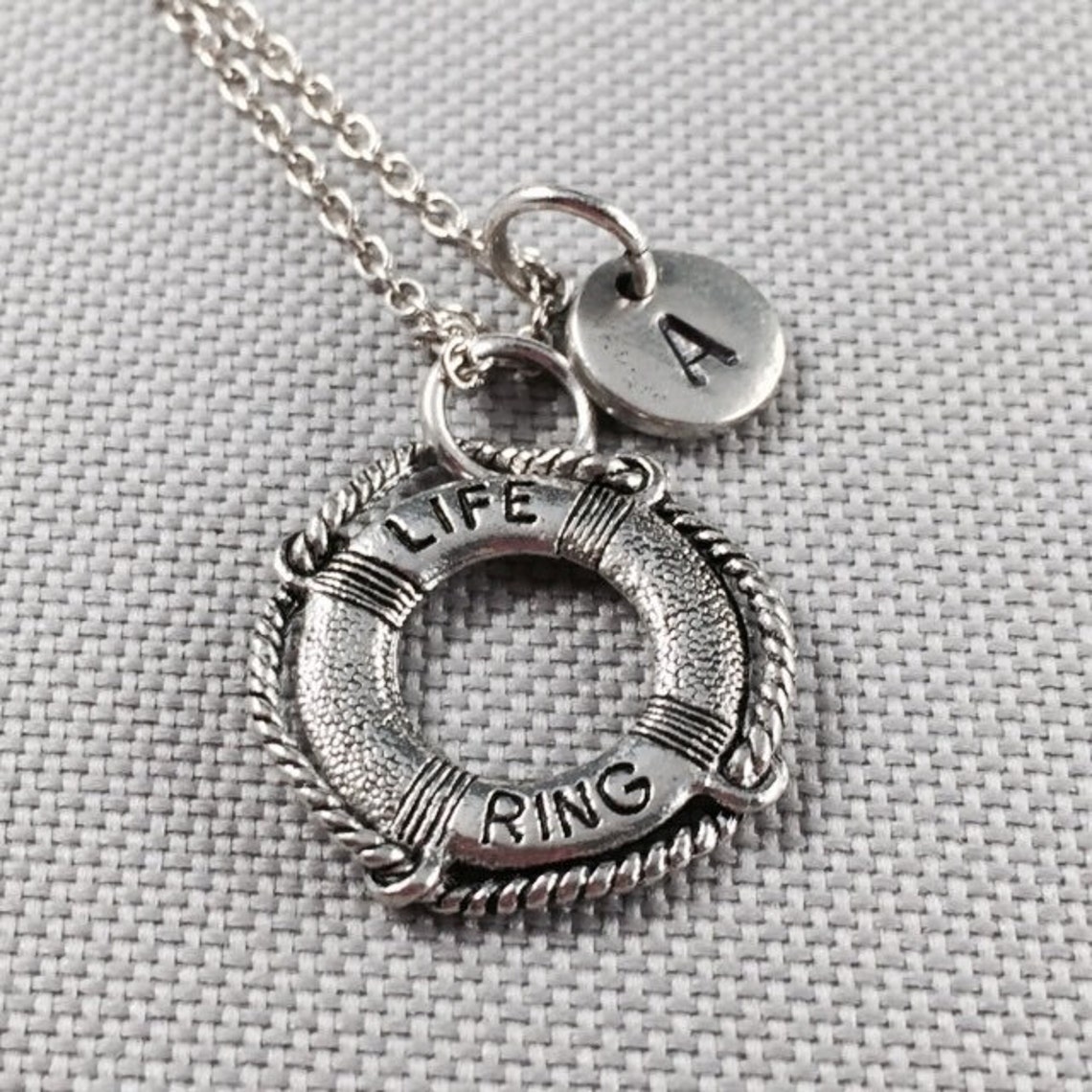 Life Ring Charm Necklace Lifesaver Charm Ocean Charm | Etsy